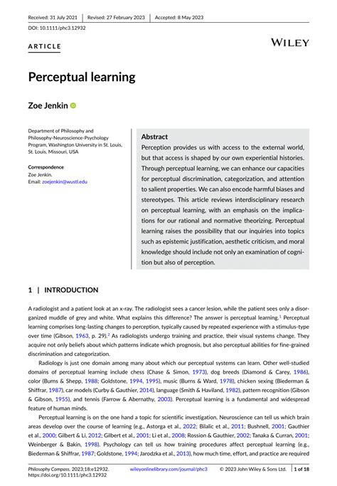 Perceptual Learning