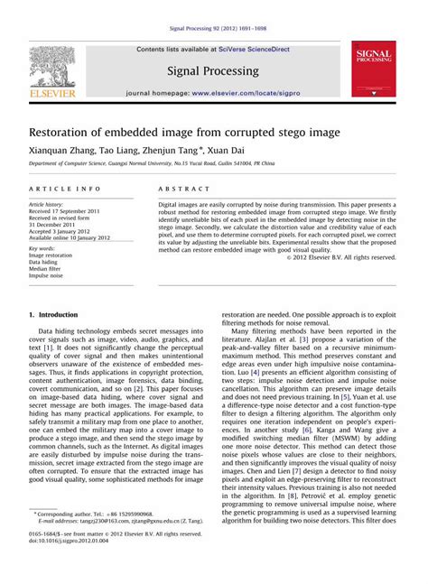 Pdf Restoration Of Embedded Image From Corrupted Stego Image Dokumentips