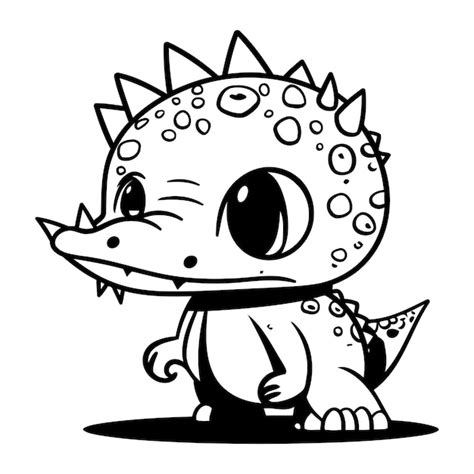 귀여운 만화 스테고사우루스 색칠 책의 ⁇ 터 일러스트레이션 프리미엄 벡터