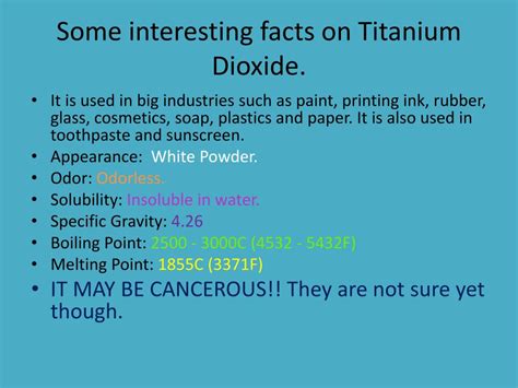Ppt Titanium Dioxide Chemical Formula Tio2 Powerpoint Presentation Free Download Id 2367015