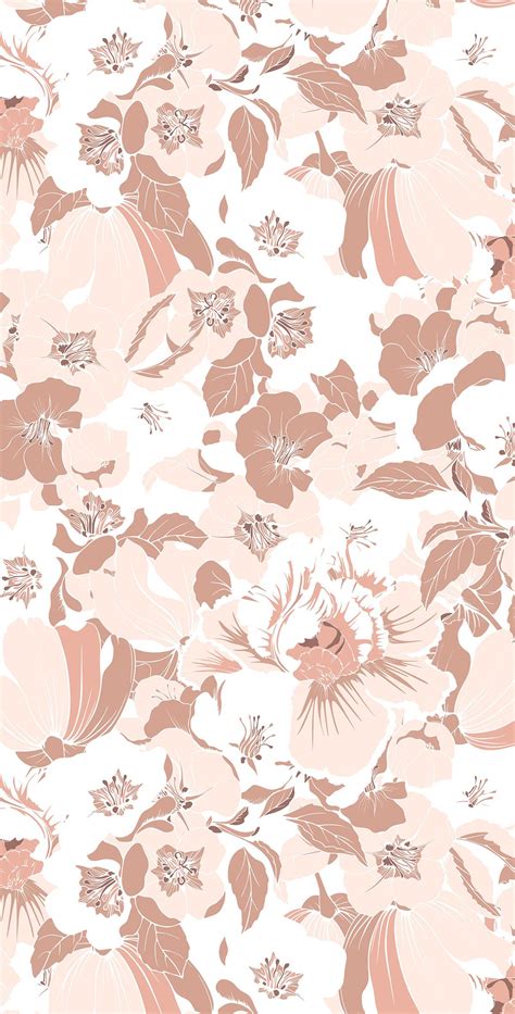 Delicate Nude Flowers Pattern Vector Seamless Floral Design Old