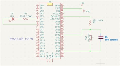 how to use button with raspberry pi pico using micropython exasub