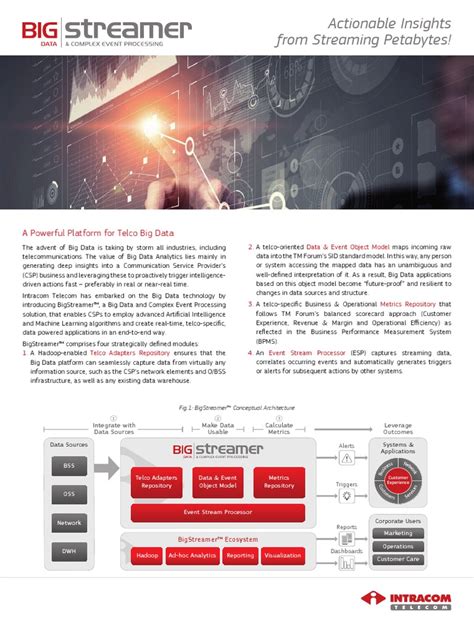 Bigstreamer For Telco Pdf Data Big Data