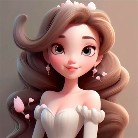 Desenho Animado De Princesa 3d Foto Premium