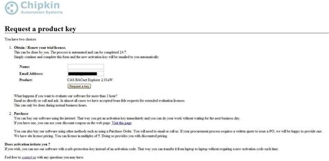 Cas Bacnet Explorer Key Activation Chipkin