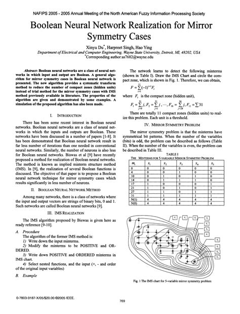 Pdf Boolean Neural Network Realization For Mirror Symmetry Cases