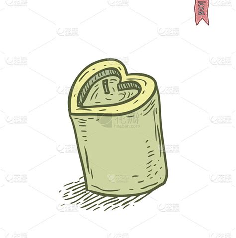 蜡烛图标，手绘矢量插图。