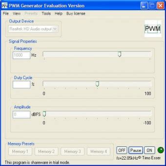 PWM Generator Download The PWM Signal Is Put Out From The Computer