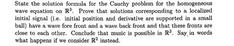Solved State The Solution Formula For The Cauchy Problem For Chegg Com