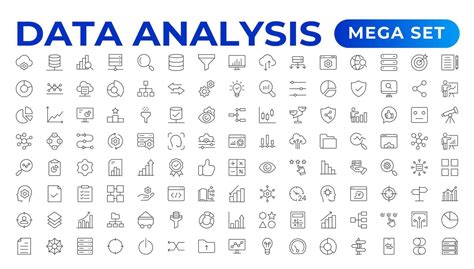 Data Analytics Icon Set Big Data Analysis Technology Symbol