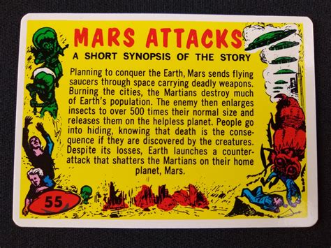 Mars Attacks Topps 1994 55 Mars Attacks Checklist A Short Synopsis Of The Story Cyborg One