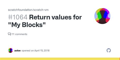 Return Values For My Blocks · Issue 1064 · Scratchfoundationscratch Vm · Github