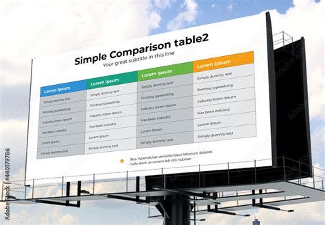 Simple Comparison Table Stock Template Adobe Stock