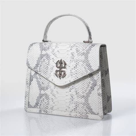 Ad Python Embossed Top Handle Satchel Alex Delfin