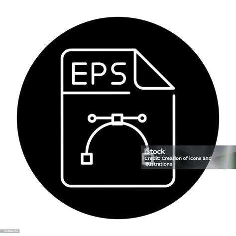 Eps File Color Line Icon Format And Extension Of Documents Stock