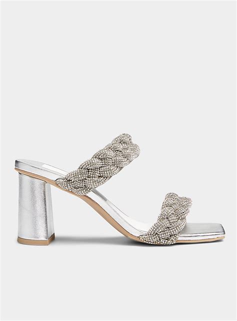 Rhinestones Braided Straps Block Heel Sandals Women Dolce Vita Simons