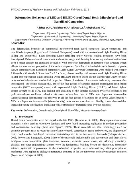 Pdf Deformation Behavior Of Led And Hiled Cured Dental Resin Microhybrid And Nanofilled Composites