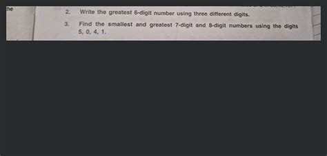 2 Write The Greatest 6 Digit Number Using Three Different Digits 3 Fin