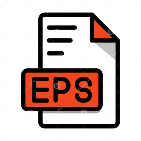 Eps File Format Icon Type File Editable Bold Outline With Color Fill