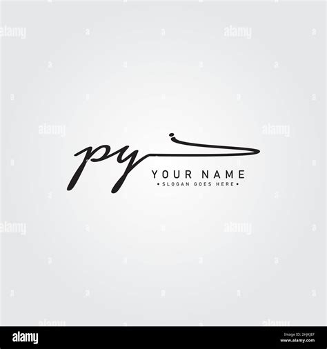 Initial Letter Py Logo Hand Drawn Signature Logo Minimal Vector