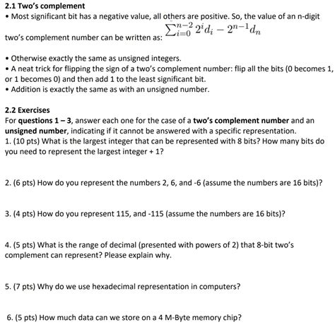 Solved Two S Complement Most Significant Bit Has A Chegg Com