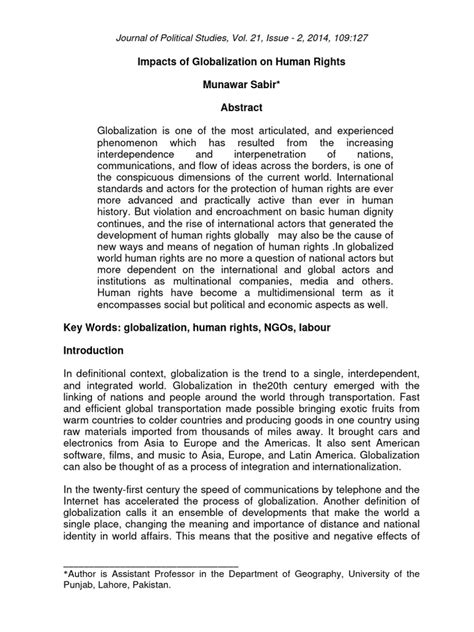 Impacts Of Globalization On Human Rights Pdf Human Rights Watch