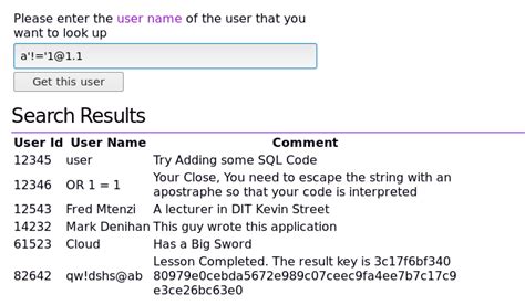 Owasp Security Shepherd Sql Injection Solution Lsb Linux Security