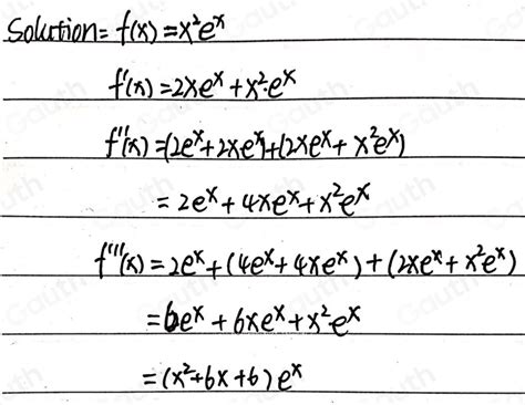 Solved Find The Third Derivative Of F X Shown Below F X X 2e X [algebra]
