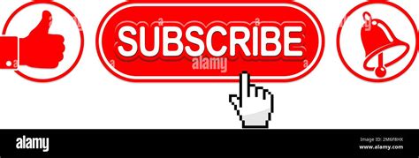 Like Subscribe Bell And Hand Cursor Vector Template For Web On