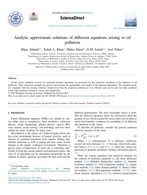 Pdf Analytic Approximate Solutions Of Diffusion Equations Arising In