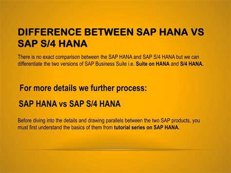 Ppt Difference Between Sap Hana Vs Sap S4 Hana Powerpoint Presentation Id11085790