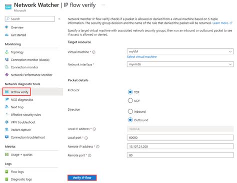 Quickstart Diagnose A Vm Traffic Filter Problem Azure Portal Azure Network Watcher
