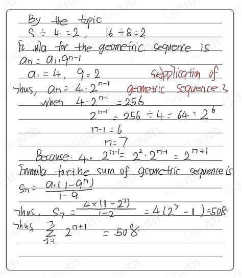 Solved Solution Translate The Expanded Sum That Follows Into Summation Notation Then Use The