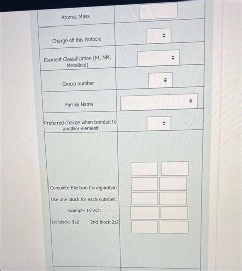 Solved Element Name Isotopic Symbol 1 Use The Format