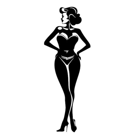 Pin Up Girl Silhouette Vector Premium Ai Generated Vector