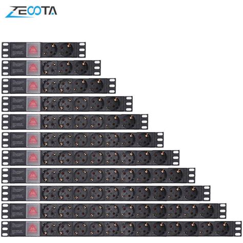 Pdu Power Distribution Unit Strip Network Cabinet Rack 16a Electric Eu Plug Socket Outlet Dual
