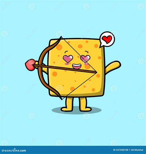 Cute Cartoon Chesse Character In Flat Style Stock Vector Illustration