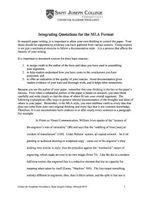 Fillable Online Integrating Quotations For The MLA Format Fax Email Print PdfFiller Fillable Online Integrating Quotations For The MLA Format Fax Email Print PdfFiller