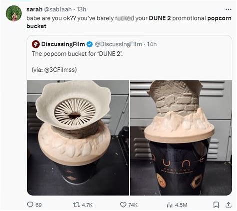 Film Fans Are Left Horrified By Dune 2 Promotional Popcorn Bucket That