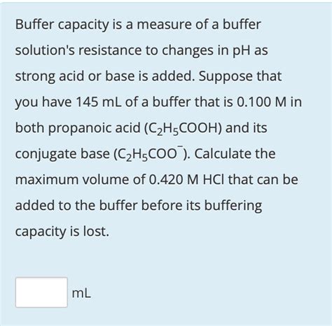 answered buffer capacity is a measure of a buffer solution s