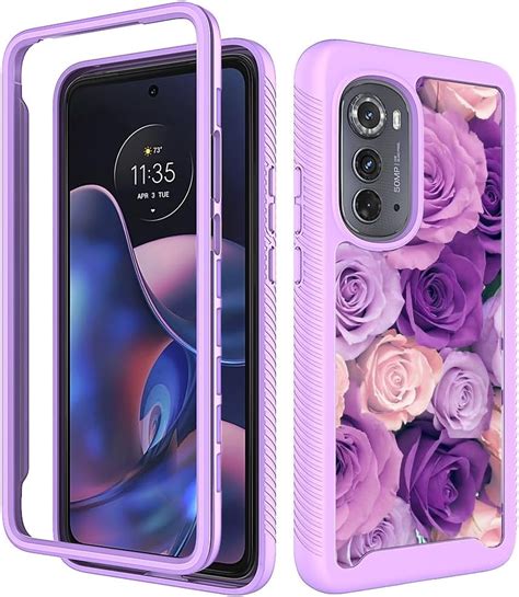 Amazon Com Moto Edge Case Purple Rose Motorola Edge G Uw Case In Flower Motorola Edge