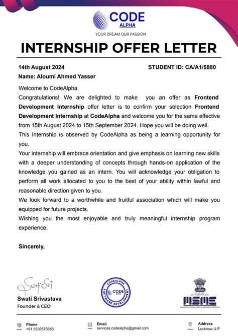 ahmed yasser aloumi on linkedin codealpha internship fullstack 18 comments