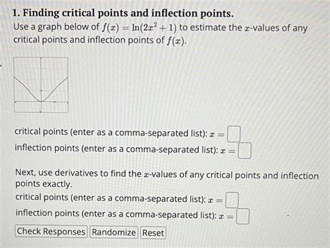 Solved 1 Finding Critical Points And Inflection Points Use