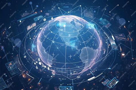 Premium Photo Futuristic Background Features Technology Network Data Connection And Cyber Security