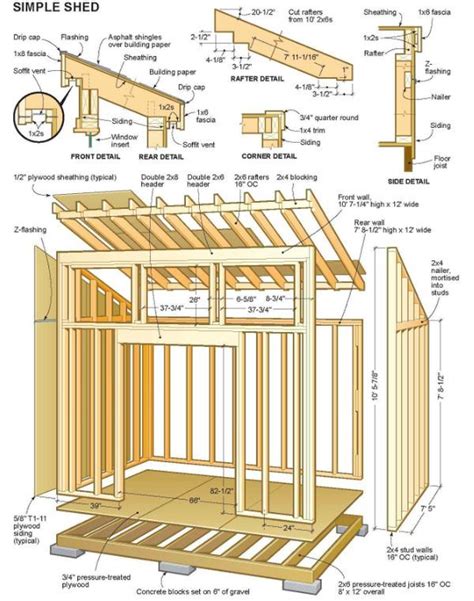 10x12 Storage Shed Plans Wood Framing For Diy Shed Design