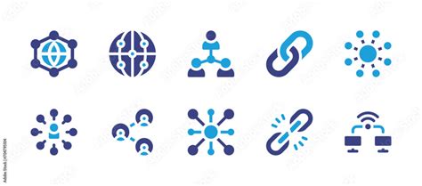 Vetor De Connect Icon Set Duotone Color Vector Illustration Containing People Network