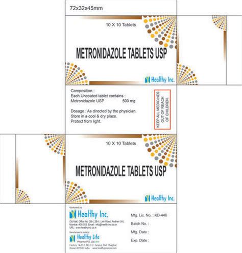 Metronidazole Tablets 500 Mg At Best Price In Mumbai Healthy Inc