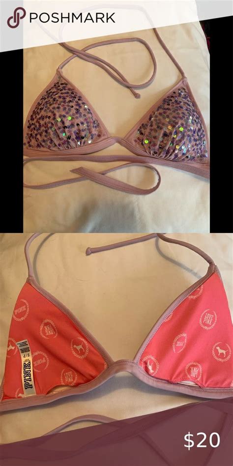 Light Purple Sparkly Bikini Top From Pink Vs