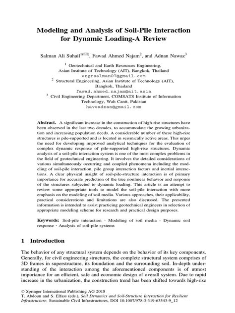 Modeling And Analysis Of Soil Pile Interaction Pdf Finite Element