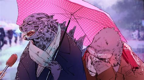 Godzilla King Kong And Kong Godzilla And 3 More Drawn By Hyde
